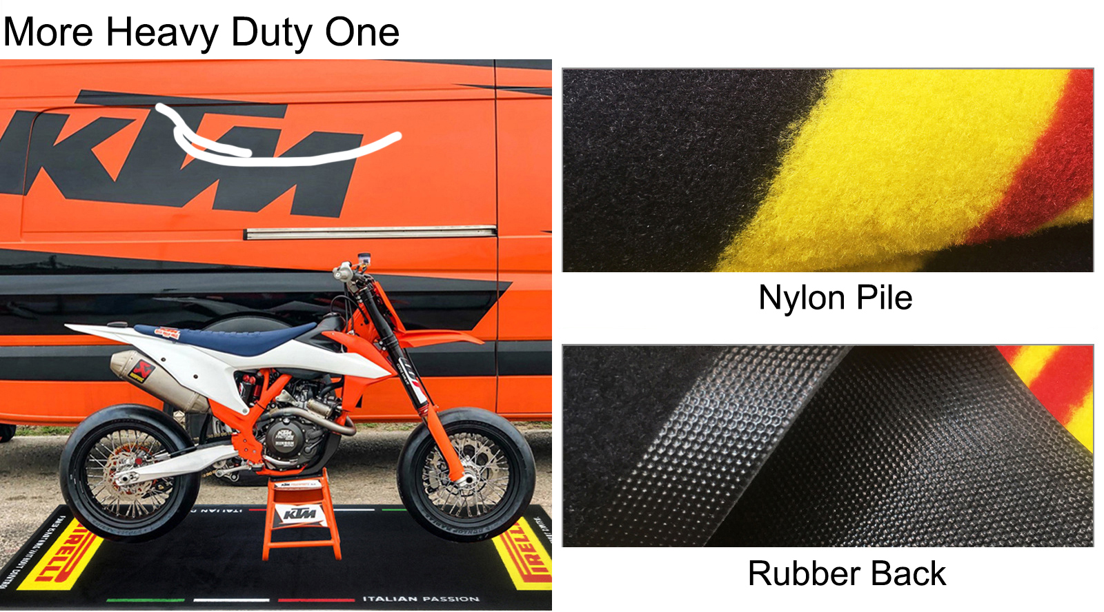 Customized Rubber Backing Motorcycle Pit Mat for Drag Racing